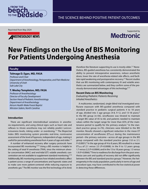 New Findings on the Use of BIS Monitoring For Patients Undergoing ...